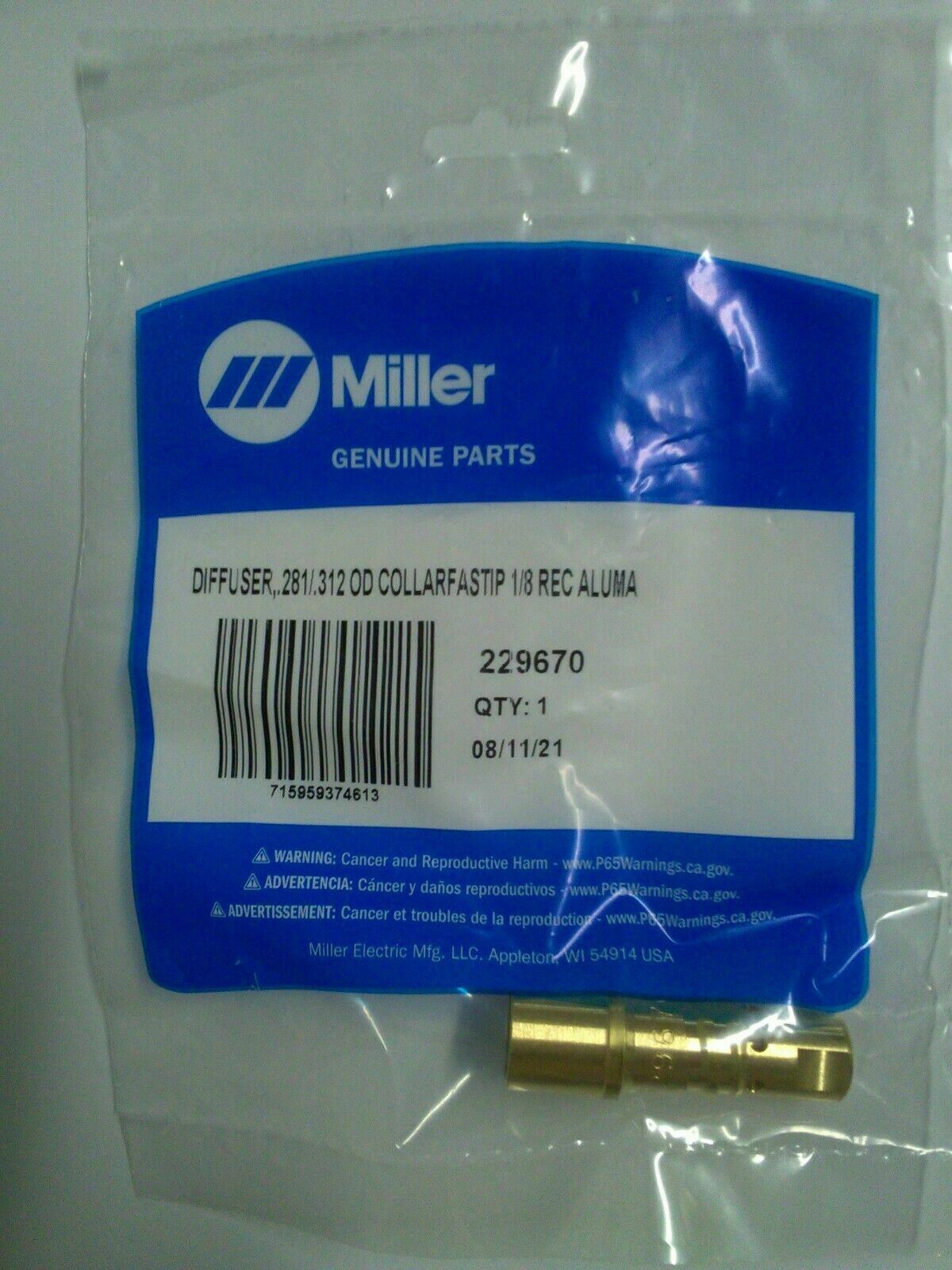 Miller 229670 Diffuser .281/.312 OD Collar Fastip 1/8 Aluma – Atlas ...