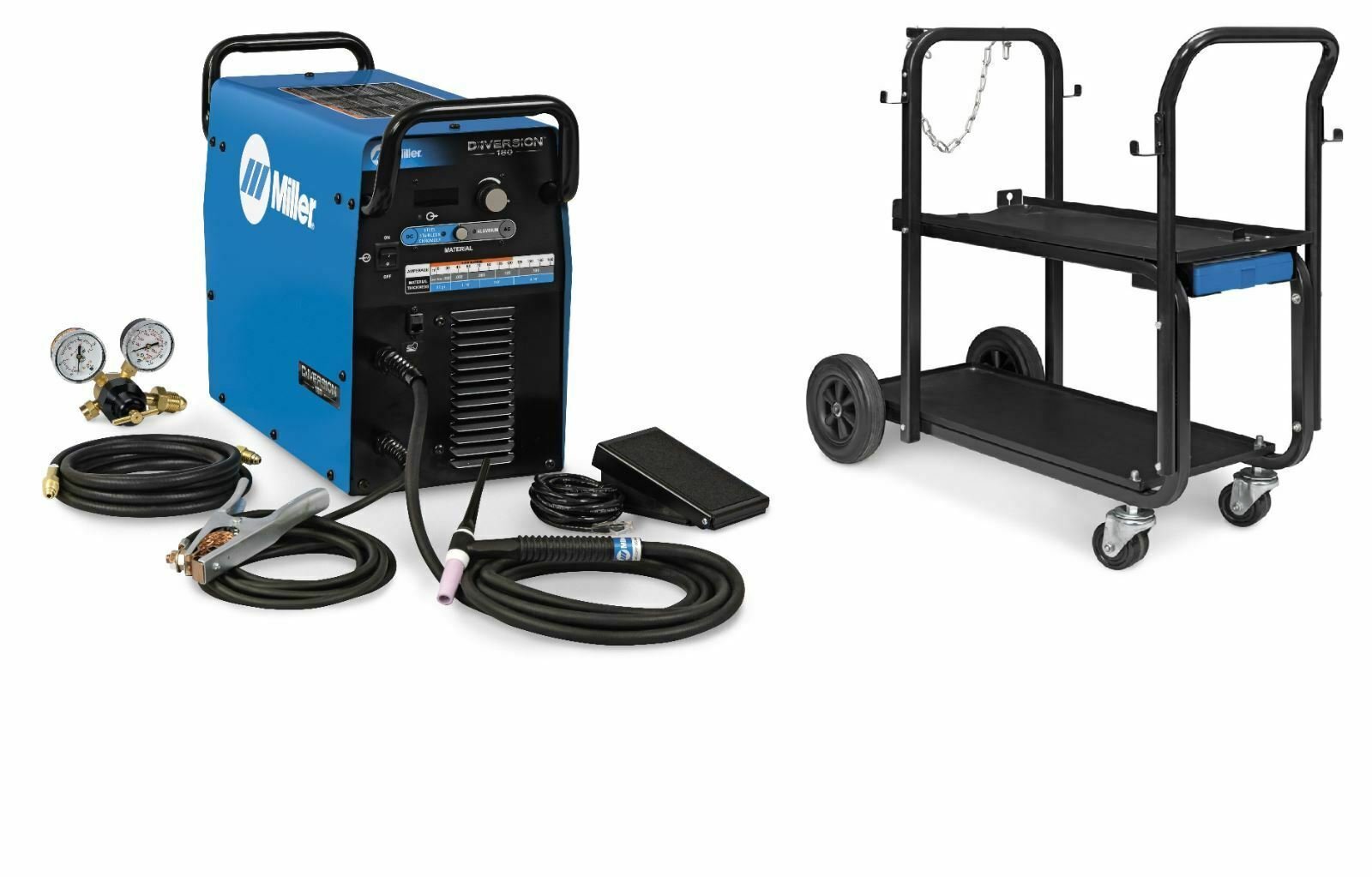 Miller Diversion 180 AC/DC TIG Welder 907627 With Cart – Atlas Welding ...